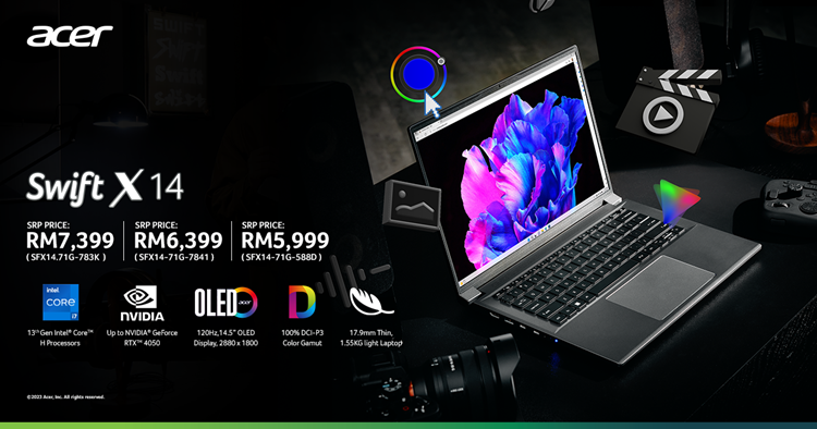 Acer Swift X 14 Malaysia release - with up to 13th Gen Intel Core ...