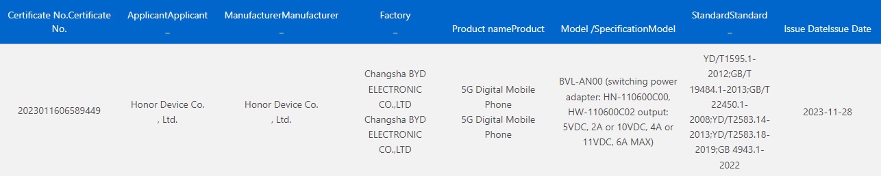 HONOR Magic6 gets 3C certification, reveals 66W charging | TechNave