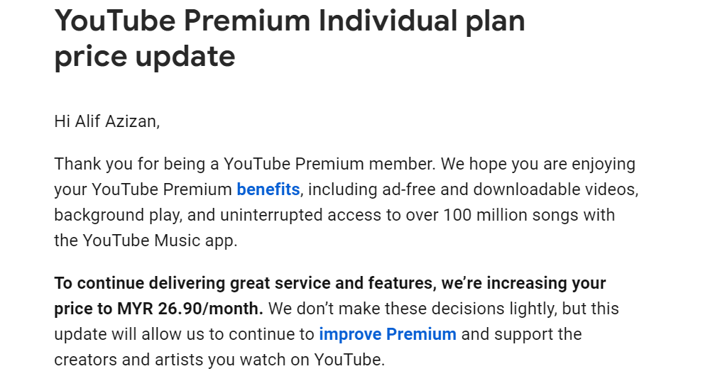 YouTube Premium price for Malaysia increase - You can get it from RM26 ...