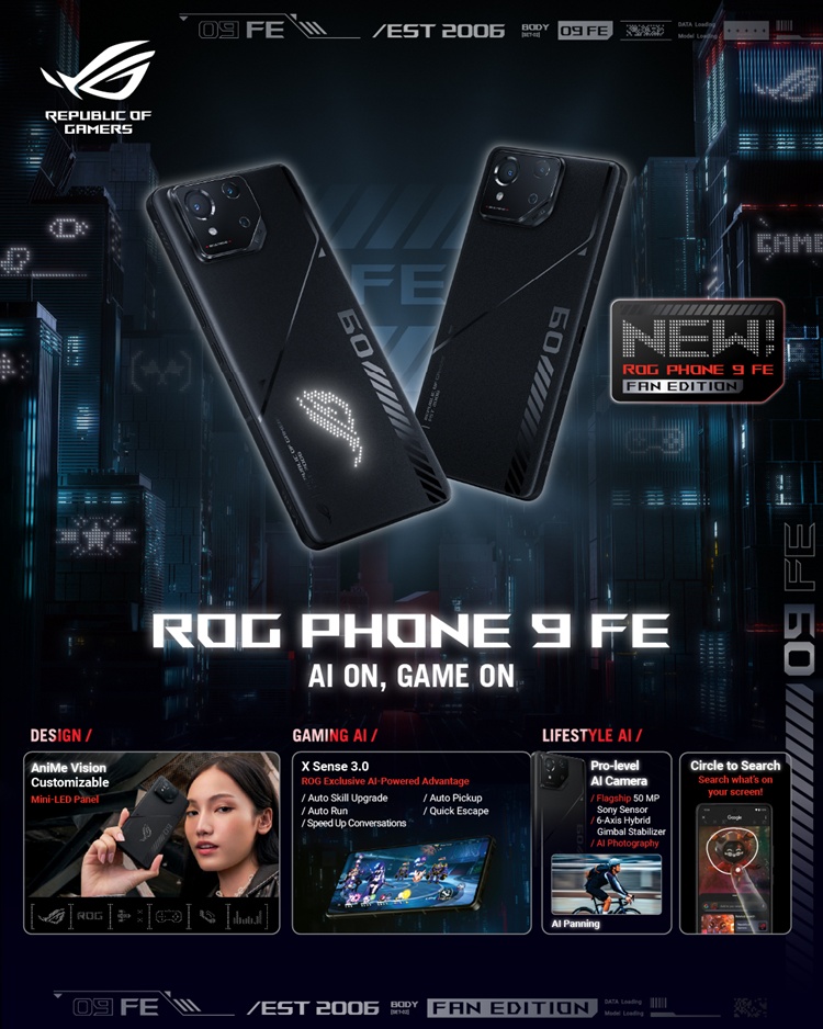 ROG Phone 9 FE Malaysia released - 12GB + 256GB memory configuration ...