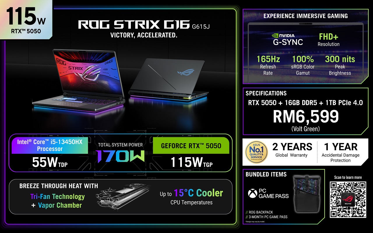 ROG Strix G16 (2025) Malaysia release - 16-inch 240Hz Nebula display ...