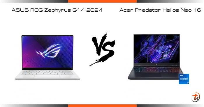 ASUS ROG Zephyrus G14 2024 对比 Acer Predator Helios Neo 16 - 功能区别与规格参数对比 ...