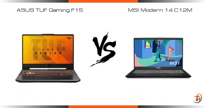 Banding ASUS TUF Gaming F15 dan MSI Modern 14 C12M - Spesifikasi dan ...