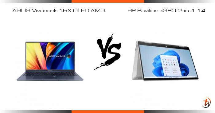Compare ASUS Vivobook 15X OLED AMD vs HP Pavilion x360 2-in-1 14 specs ...