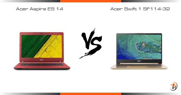 Compare Acer Aspire ES 14 vs Acer Swift 1 SF114-32 specs and Malaysia ...
