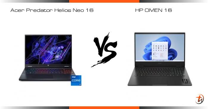 Acer Predator Helios Neo 16 对比 HP OMEN 16 - 功能区别与规格参数对比 - TechNave 中文版