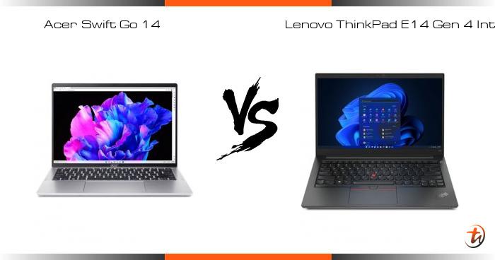 Compare Acer Swift Go 14 vs Lenovo ThinkPad E14 Gen 4 Intel specs and ...