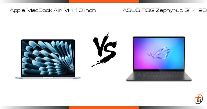 Compare Apple MacBook Air M4 13 inch vs ASUS ROG Zephyrus G14 2025 ...