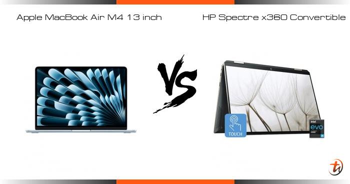 Banding Apple MacBook Air M4 13 inch dan HP Spectre x360 Convertible 14 ...