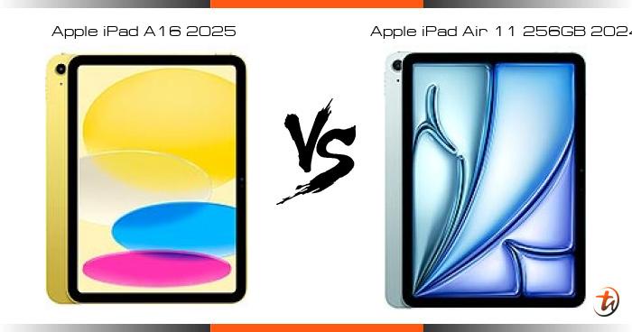Compare Apple iPad A16 2025 vs Apple iPad Air 11 256GB 2024 specs and ...