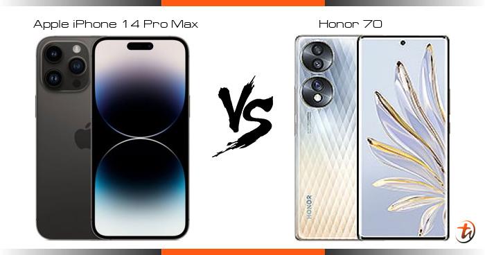 Apple iPhone 14 Pro Max 对比 Honor 70 - 功能区别与规格参数对比 - TechNave 中文版