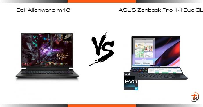 Banding Dell Alienware m18 dan ASUS Zenbook Pro 14 Duo OLED ...