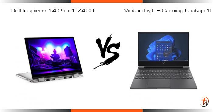 Banding Dell Inspiron 14 2-in-1 7430 dan Victus by HP Gaming Laptop 15 ...