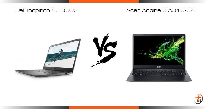 Compare Dell Inspiron 15 3505 vs Acer Aspire 3 A315-34 specs and ...