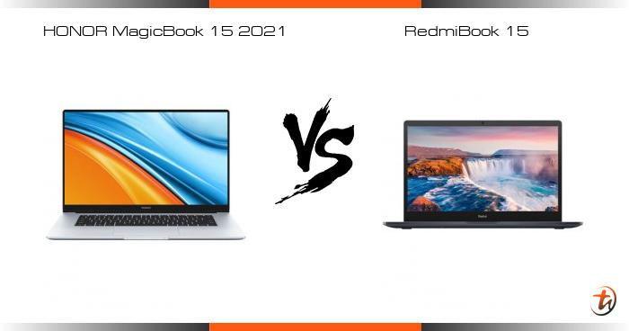 HONOR MagicBook 15 2021 对比 RedmiBook 15 - 功能区别与规格参数对比 - TechNave 中文版