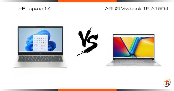 Banding HP Laptop 14 dan ASUS Vivobook 15 A1504 - Spesifikasi dan harga ...