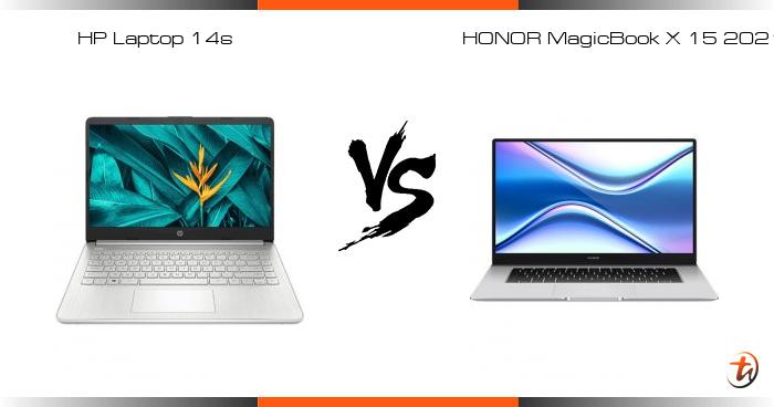 Banding HP Laptop 14s dan HONOR MagicBook X 15 2021 - Spesifikasi dan ...