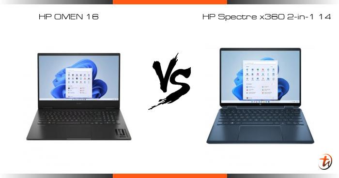 HP OMEN 16 对比 HP Spectre x360 2-in-1 14 - 功能区别与规格参数对比 - TechNave 中文版