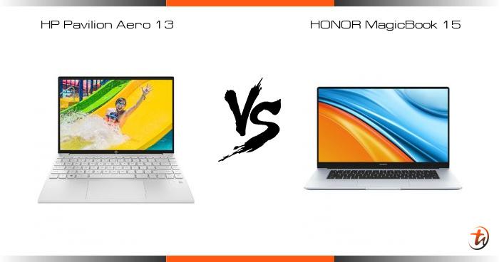 Banding HP Pavilion Aero 13 dan HONOR MagicBook 15 - Spesifikasi dan harga di Malaysia - TechNave BM