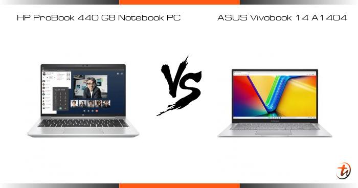 Banding HP ProBook 440 G8 Notebook PC dan ASUS Vivobook 14 A1404 - Spesifikasi dan harga di ...