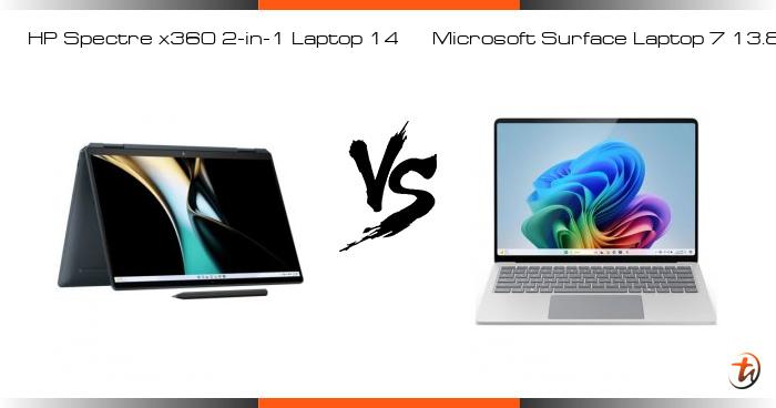 Compare HP Spectre x360 2-in-1 Laptop 14 vs Microsoft Surface Laptop 7 13.8 inch specs and ...