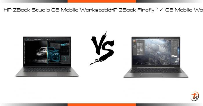 Banding HP ZBook Studio G8 Mobile Workstation dan HP ZBook Firefly 14 ...