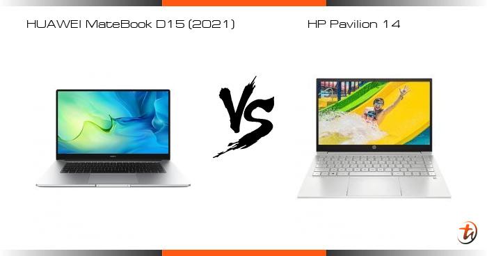 HUAWEI MateBook D15 (2021) 对比 HP Pavilion 14 - 功能区别与规格参数对比 - TechNave 中文版