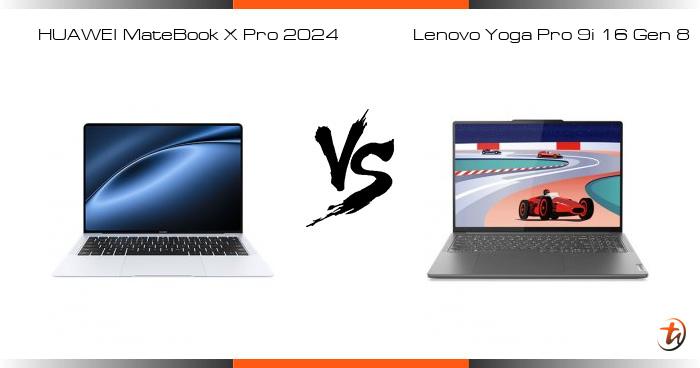Compare HUAWEI MateBook X Pro 2024 vs Lenovo Yoga Pro 9i 16 Gen 8 specs ...