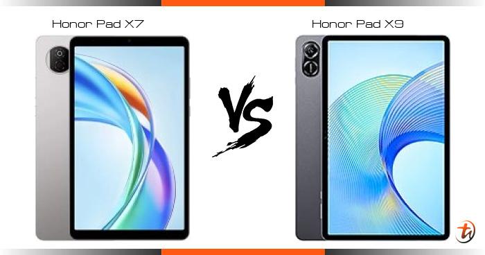 Compare Honor Pad X7 vs Honor Pad X9 specs and Malaysia price | tablet features
