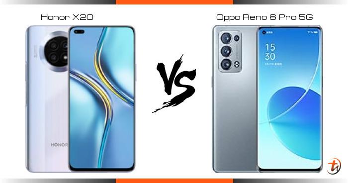 Banding Honor X20 dan Oppo Reno 6 Pro 5G - Spesifikasi dan harga di ...
