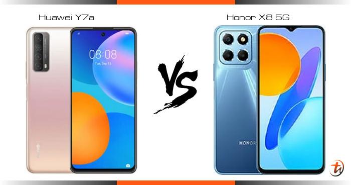 Huawei Y7a 对比 Honor X8 5G - 功能区别与规格参数对比 - TechNave 中文版