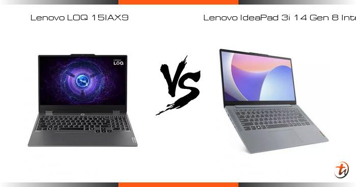 Compare Lenovo LOQ 15IAX9 vs Lenovo IdeaPad 3i 14 Gen 8 Intel specs and Malaysia price | laptop ...