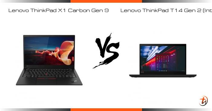 Banding Lenovo ThinkPad X1 Carbon Gen 9 dan Lenovo ThinkPad T14 Gen 2 ...