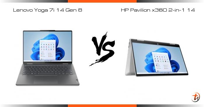Banding Lenovo Yoga 7i 14 Gen 8 dan HP Pavilion x360 2-in-1 14 ...
