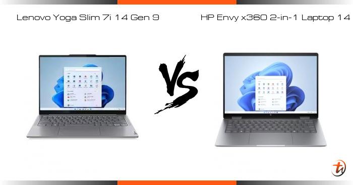 Banding Lenovo Yoga Slim 7i 14 Gen 9 dan HP Envy x360 2-in-1 Laptop 14 ...