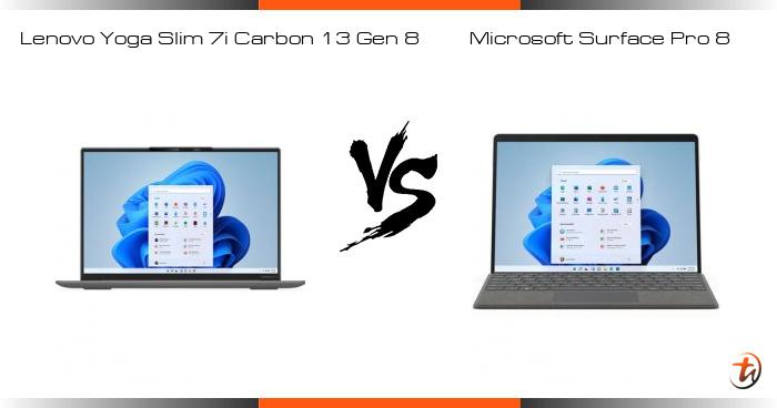 Banding Lenovo Yoga Slim 7i Carbon 13 Gen 8 dan Microsoft Surface Pro 8 ...