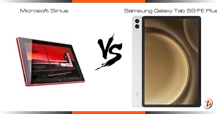 Banding Microsoft Sirius dan Samsung Galaxy Tab S9 FE Plus 5G ...