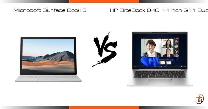 Banding Microsoft Surface Book 3 dan HP EliteBook 840 14 inch G11 ...
