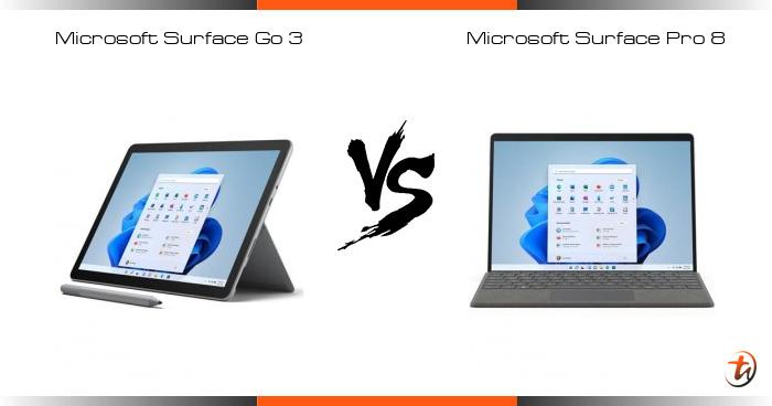 Compare Microsoft Surface Go 3 vs Microsoft Surface Pro 8 specs and ...