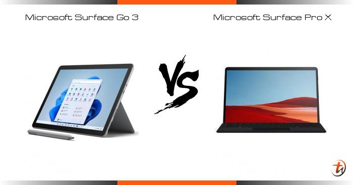 Banding Microsoft Surface Go 3 dan Microsoft Surface Pro X ...