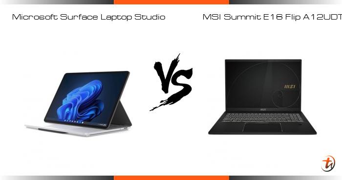 Banding Microsoft Surface Laptop Studio dan MSI Summit E16 Flip A12UDT ...