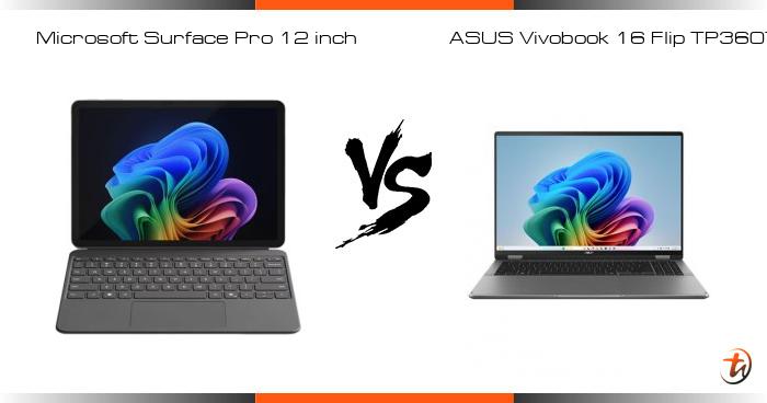 Compare Microsoft Surface Pro 12 inch vs ASUS Vivobook 16 Flip TP3607 ...