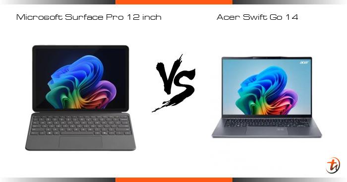 Banding Microsoft Surface Pro 12 inch dan Acer Swift Go 14 ...