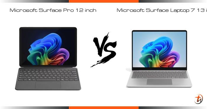 Banding Microsoft Surface Pro 12 inch dan Microsoft Surface Laptop 7 13 ...