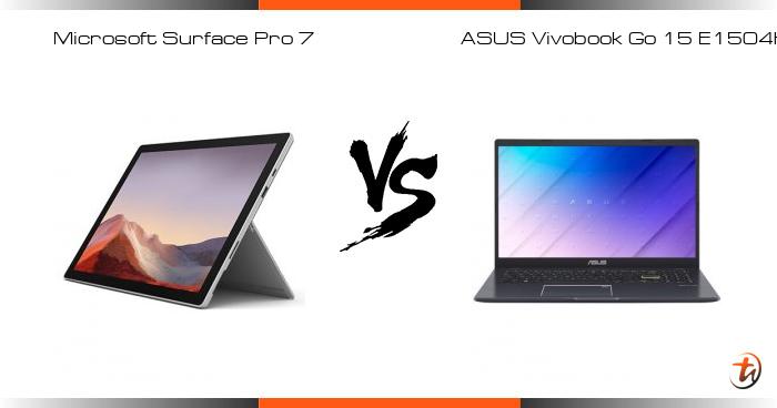Banding Microsoft Surface Pro 7 dan ASUS Vivobook Go 15 E1504K ...