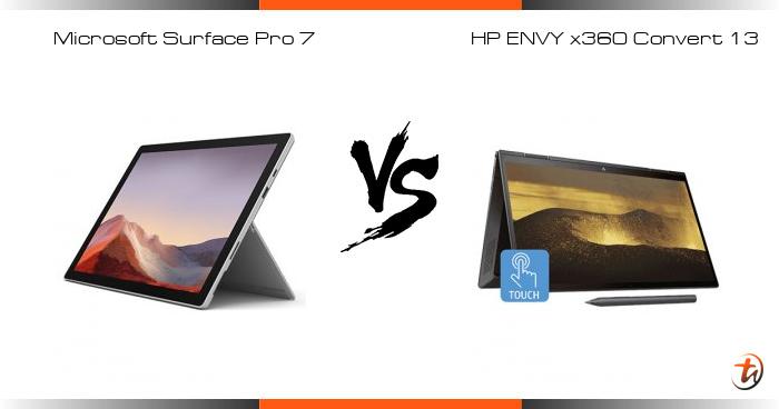 Banding Microsoft Surface Pro 7 dan HP ENVY x360 Convert 13 ...