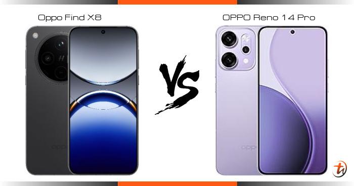 Oppo Find X8 对比 OPPO Reno 14 Pro - 功能区别与规格参数对比 - TechNave 中文版