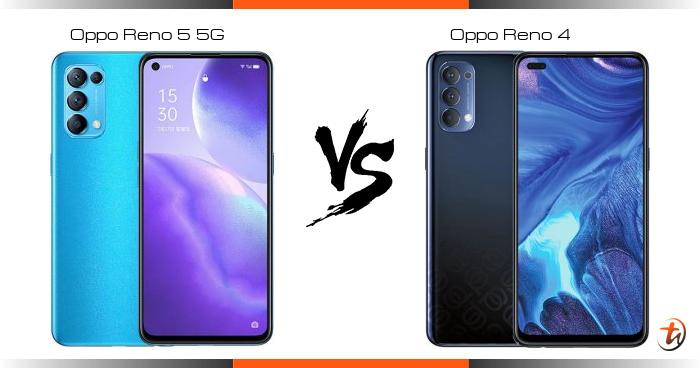 Banding Oppo Reno 5 5G dan Oppo Reno 4 - Spesifikasi dan harga di ...