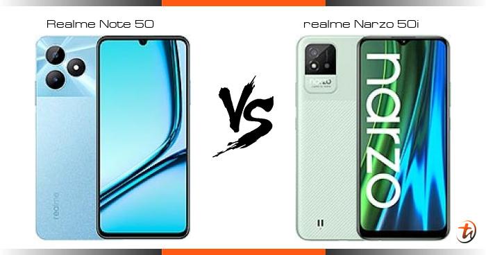Realme Note 50 对比 realme Narzo 50i - 功能区别与规格参数对比 - TechNave 中文版
