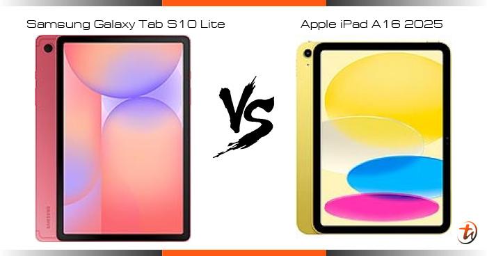 Compare Samsung Galaxy Tab S10 Lite vs Apple iPad A16 2025 specs and ...